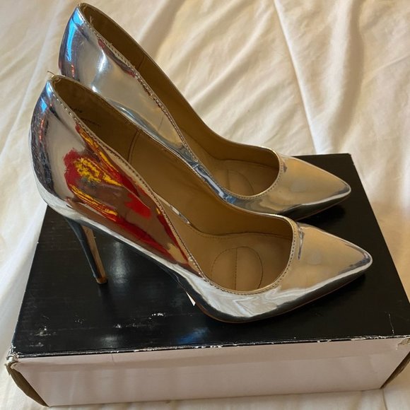 Shiekh | Shoes | Shiekh Metallic Silver Pump Heels Shoes High Heels ...